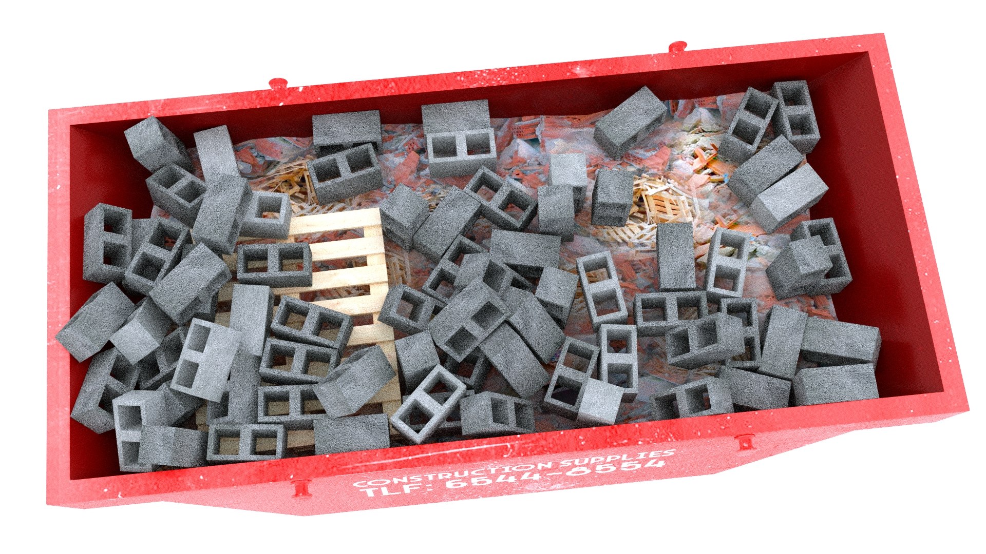 3D Industrial Container With Concrete Blocks VOL 2 - TurboSquid 1965320