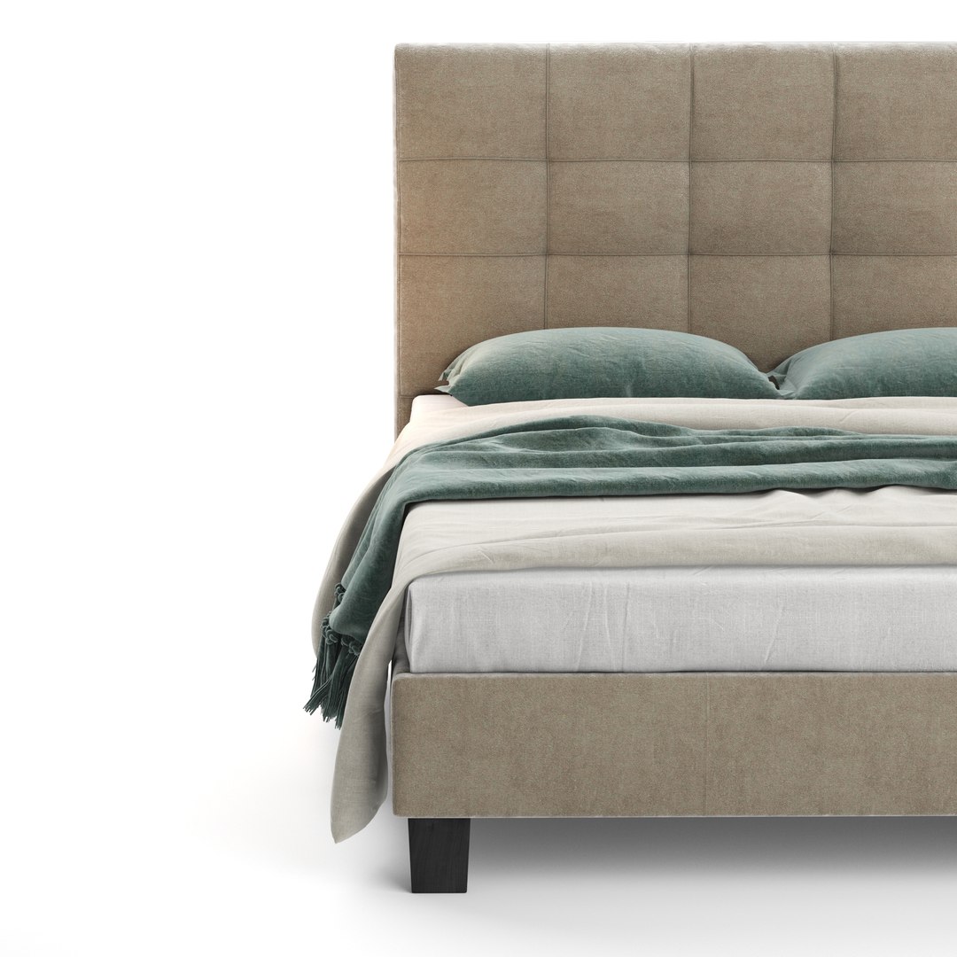 Comfort Semi Double Beige Bed 3D Model - TurboSquid 1838016