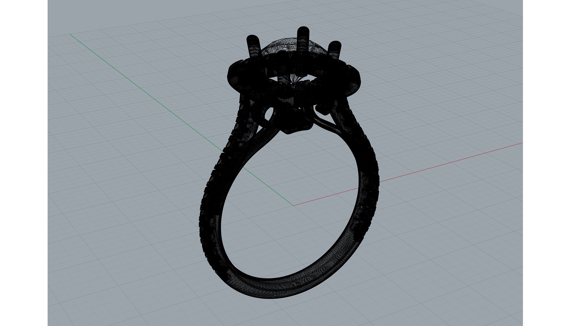 1ct Halo Round Diamond Engagement Ring CAD 3d Model - Ready for 3D ...