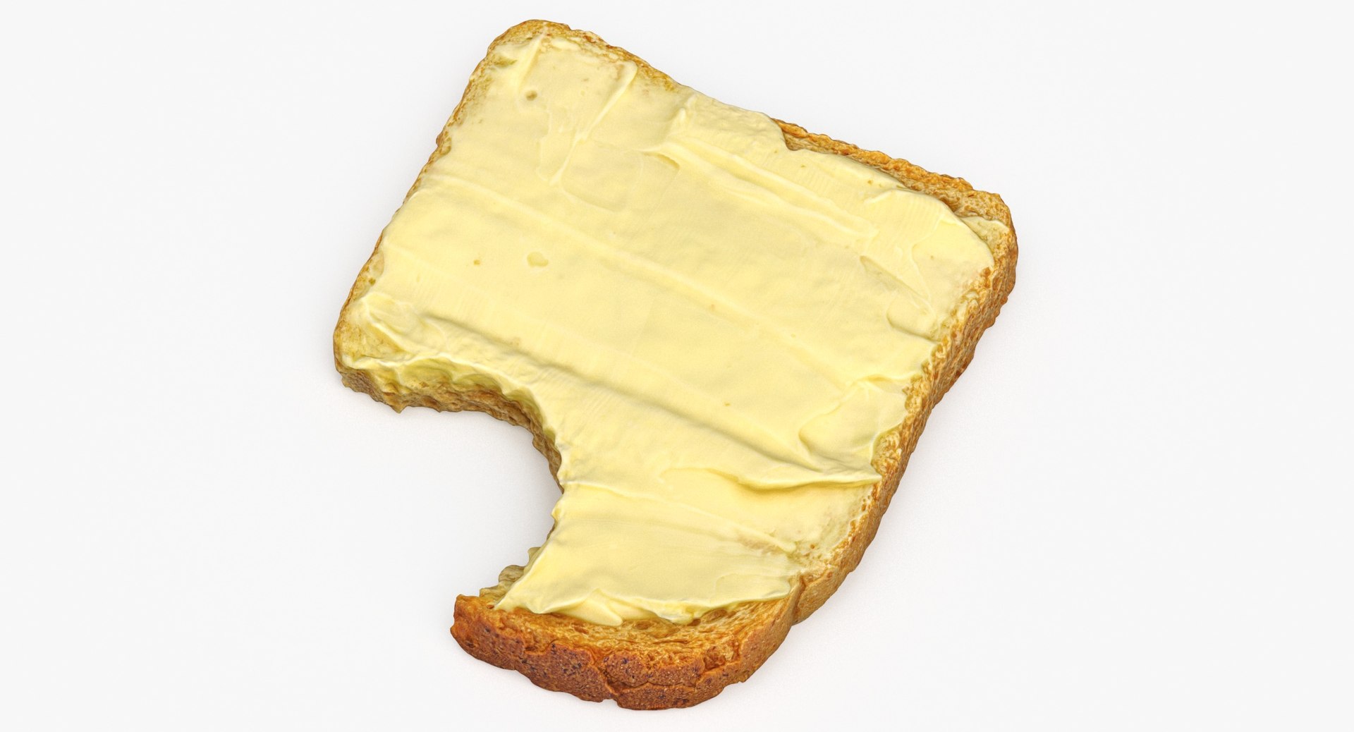 Toast With Margarine 01 Bitten 3D model - TurboSquid 2071843