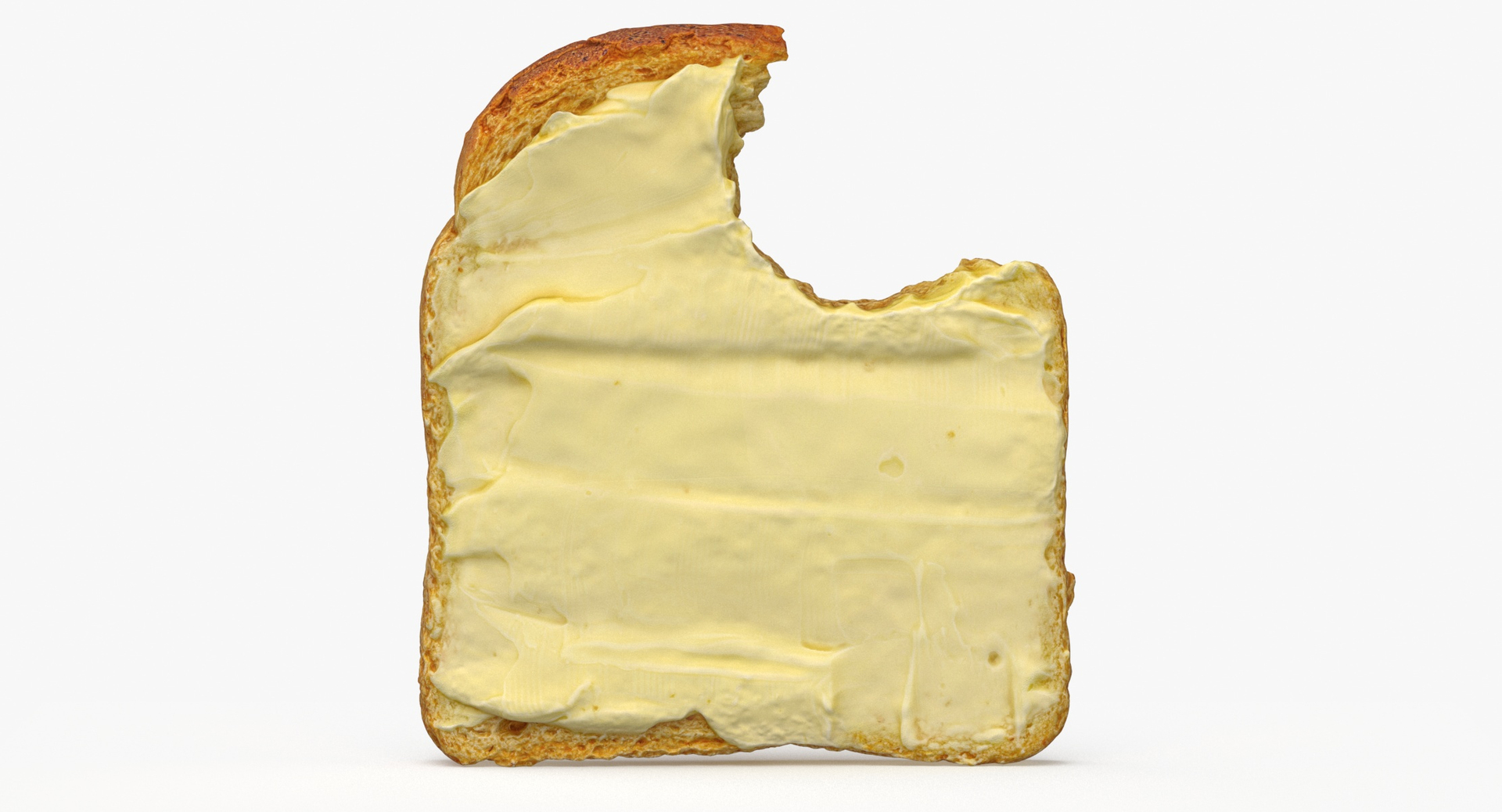 Toast With Margarine 01 Bitten 3D Model - TurboSquid 2071843