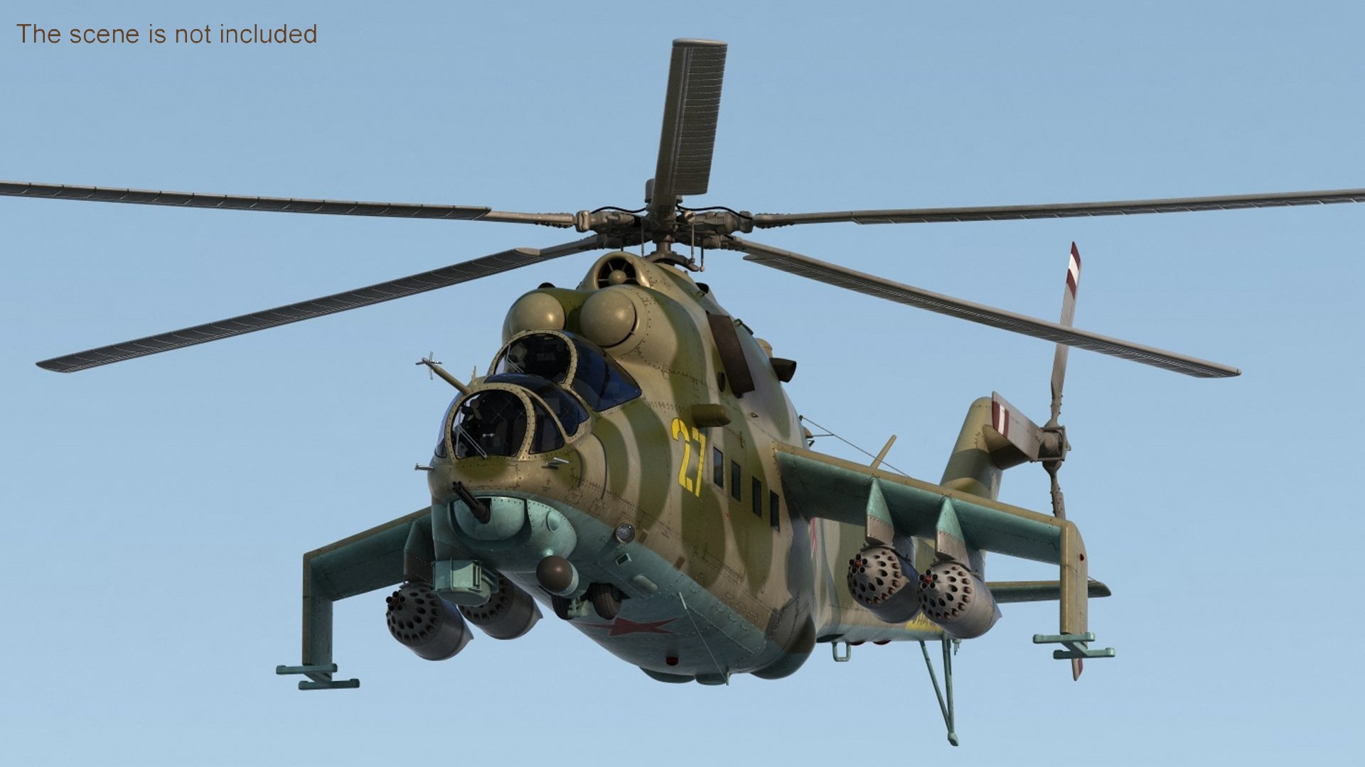 3D Model Mil Mi-24B Hind Attack Helicopter Rigged - TurboSquid 2384206