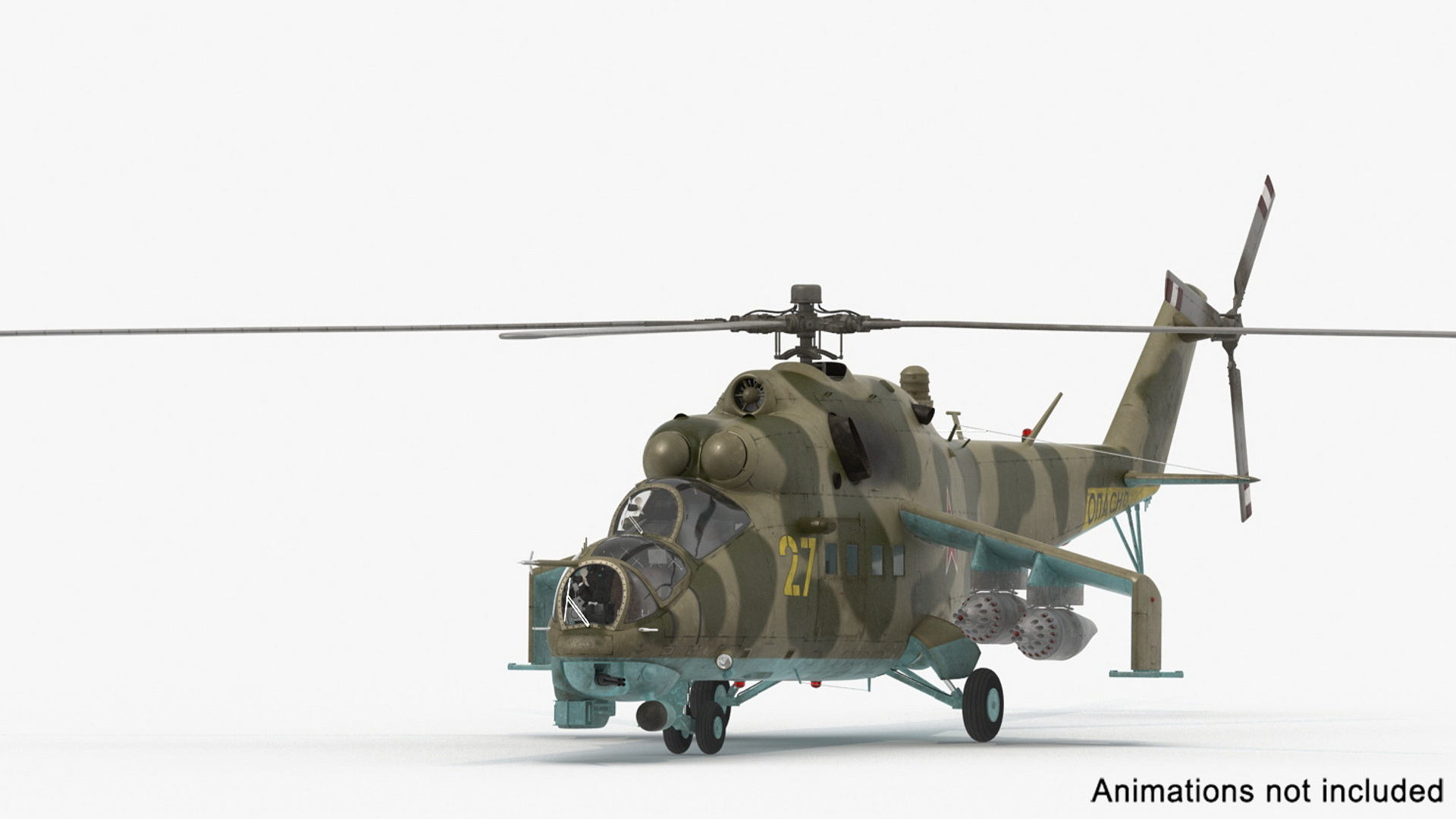 3D Model Mil Mi-24B Hind Attack Helicopter Rigged - TurboSquid 2384206