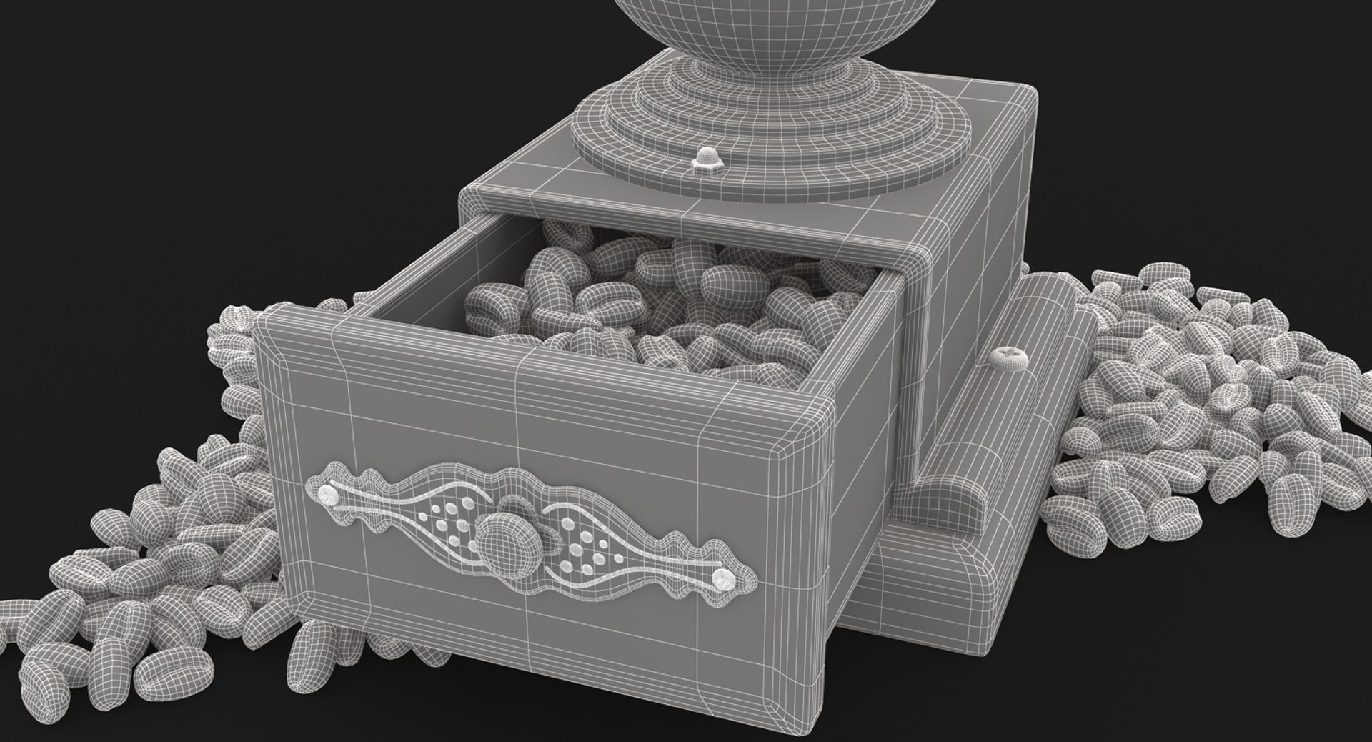coffee beans green 3d model