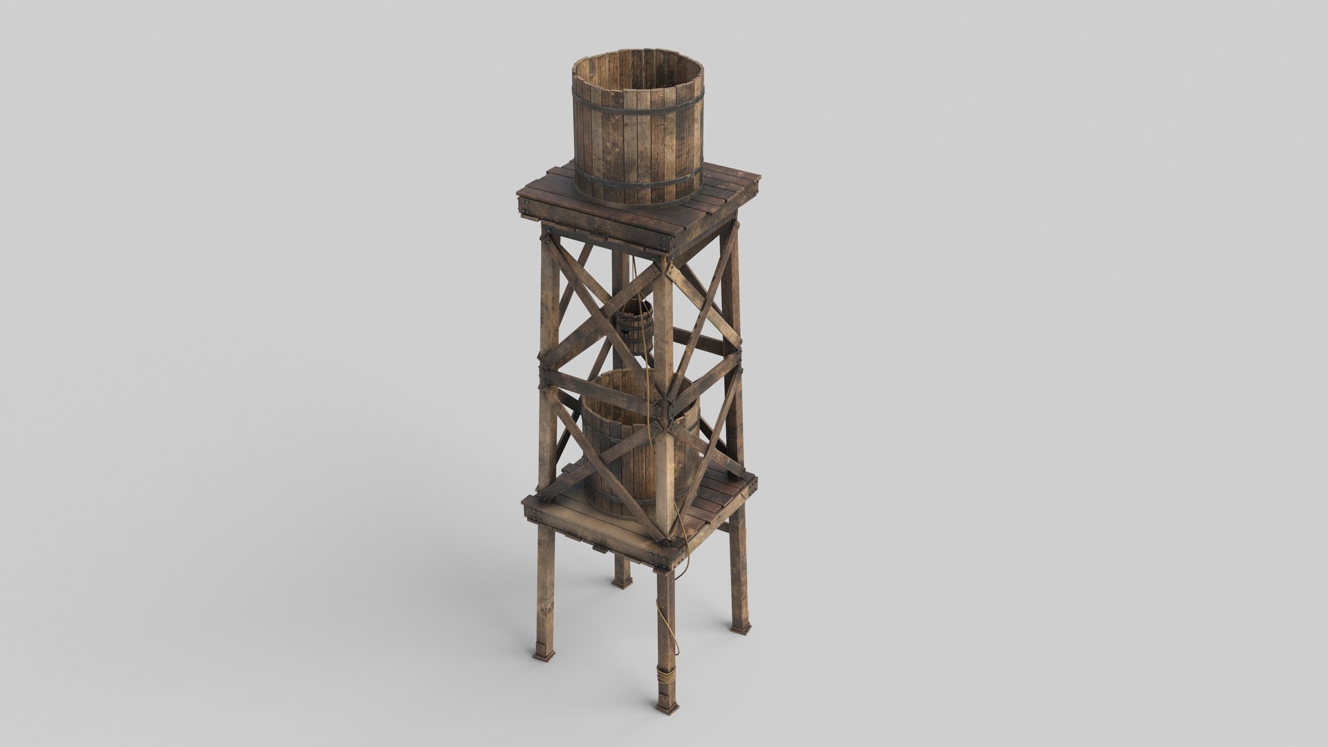 Western Water Tower Model - TurboSquid 2137933
