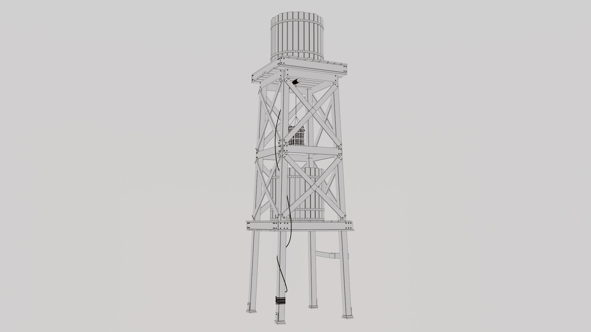Western Water Tower Model - TurboSquid 2137933