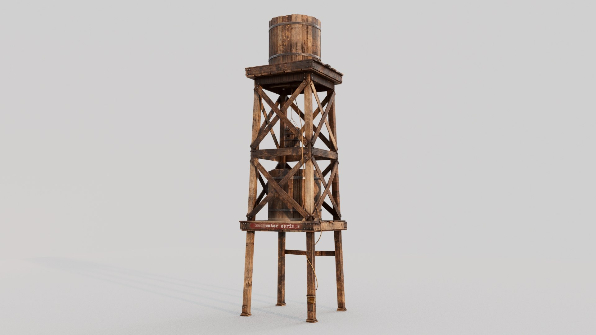Western Water Tower Model - TurboSquid 2137933