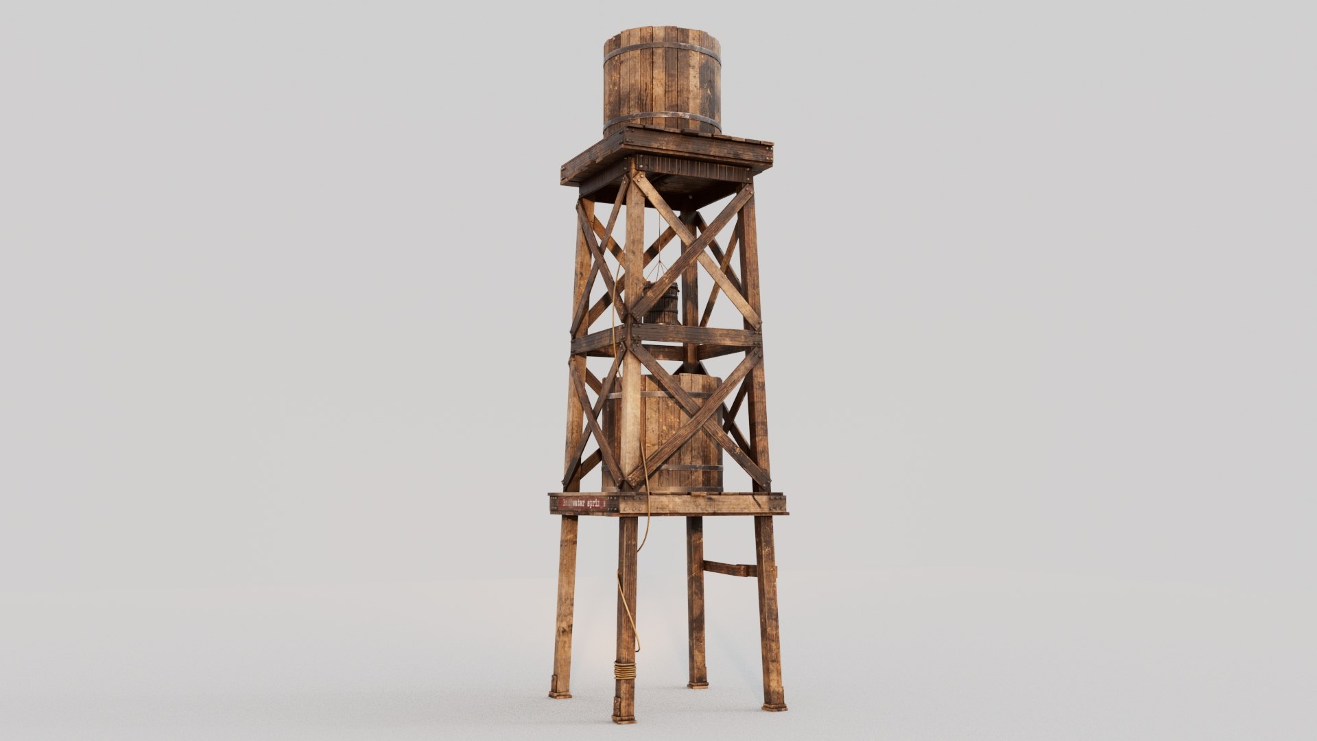 Western Water Tower Model - TurboSquid 2137933