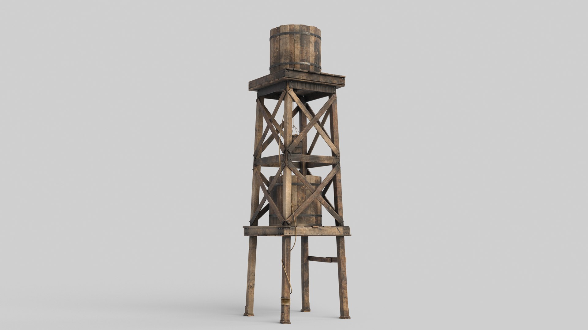 Western Water Tower Model - TurboSquid 2137933