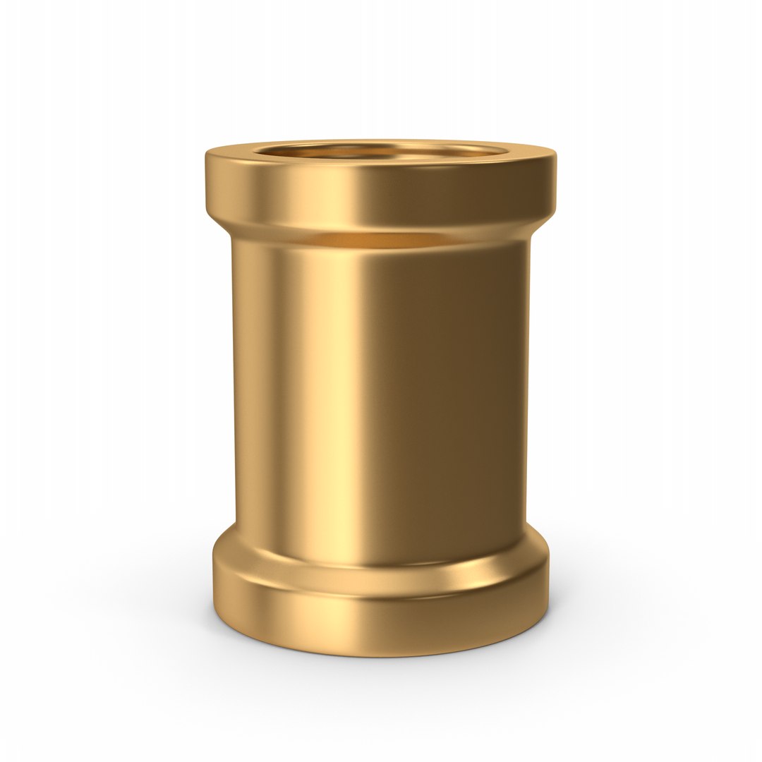 3D Gold Threaded Pipe - TurboSquid 1958583