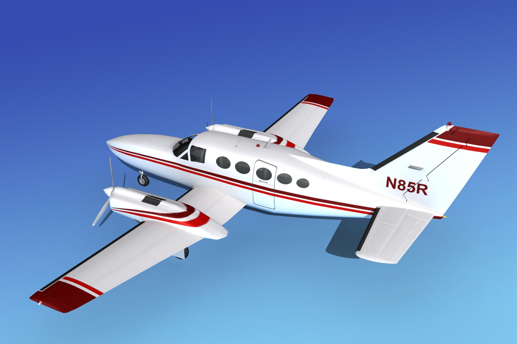 scale cessna 414 chancellor 3d max