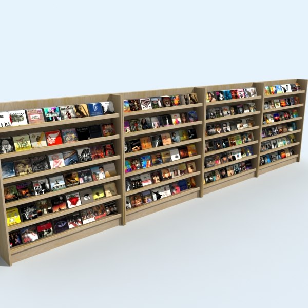 book store shelves 3d model