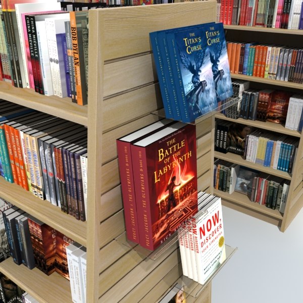 book store shelves 3d model