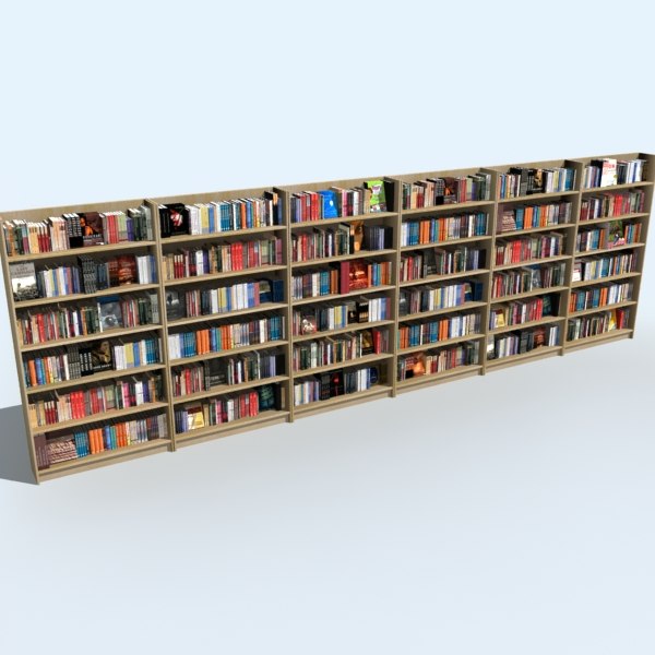 book store shelves 3d model