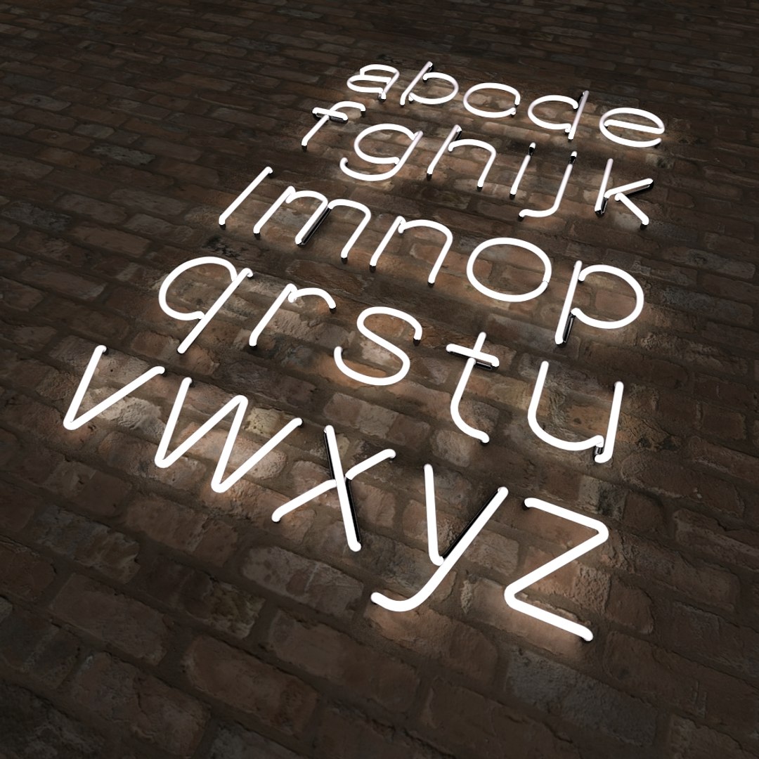 3d Neon Alphabet Letters Lower