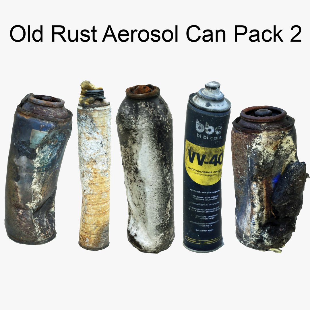3D Old Rust Aerosol Can Pack2 Scan 3D Model - TurboSquid 1742639