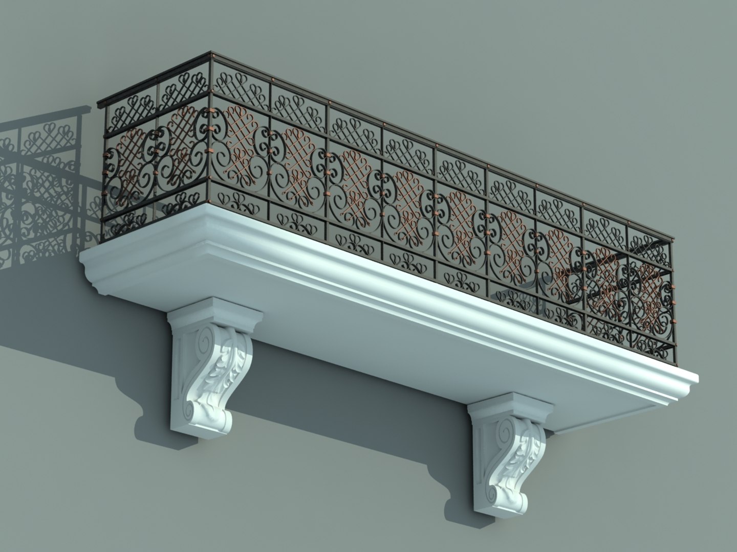 3d Architectural Balcony Model