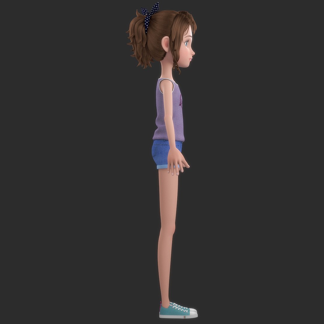 Girl Cartoon 3D Model - TurboSquid 1214402