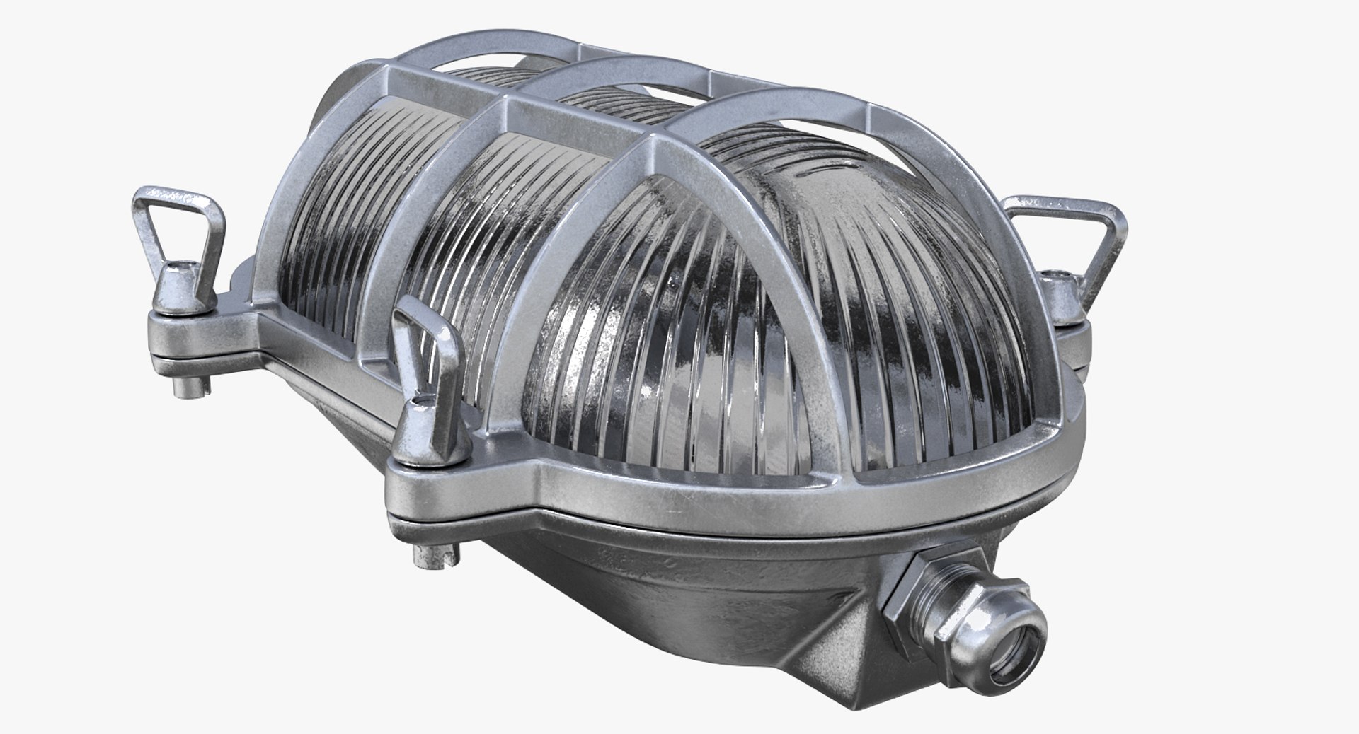 Oval Bulkhead Light Silver 3D Model - TurboSquid 1285546