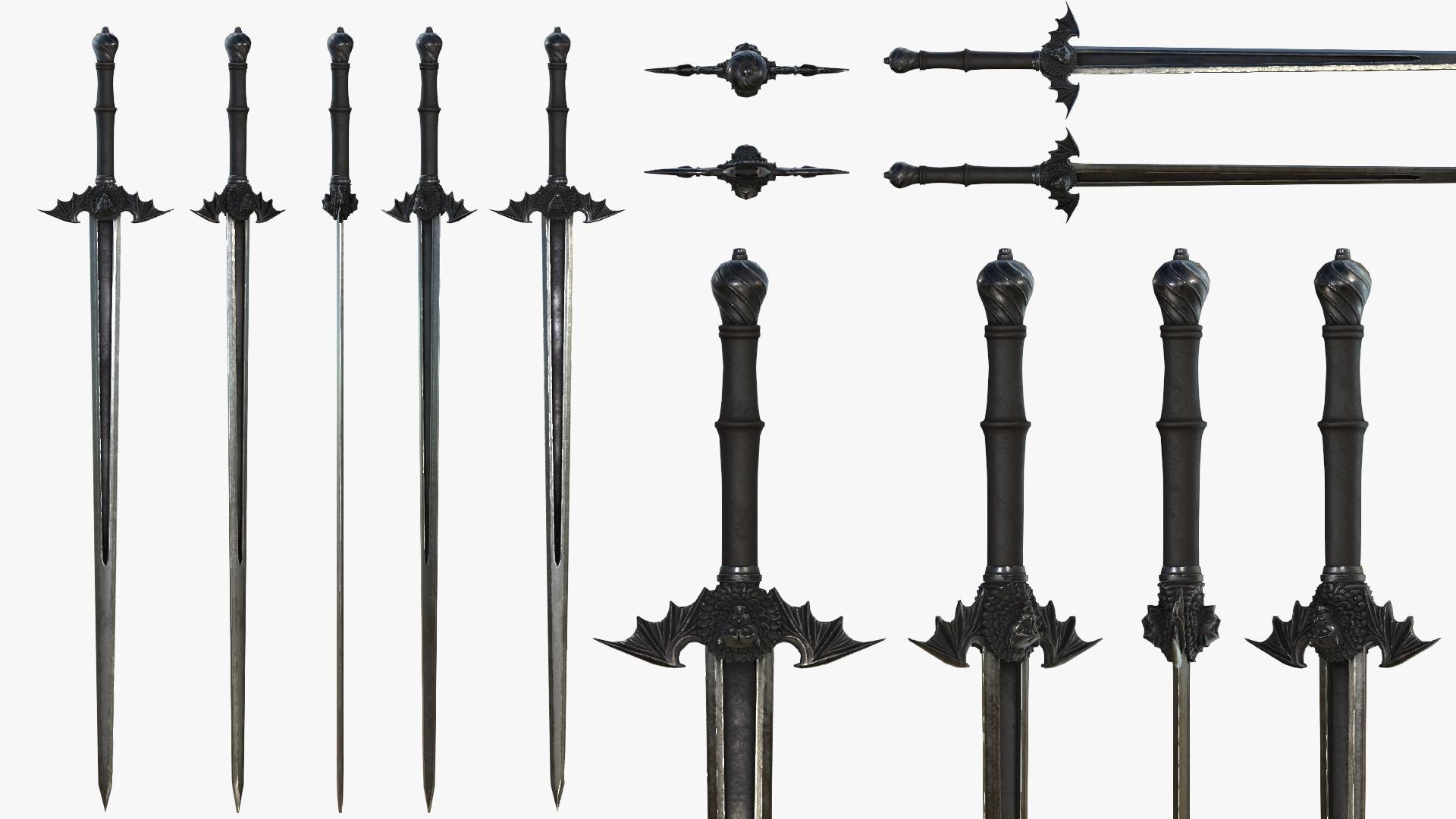 Fantasy Sword RPG Gothic Bastard Sword Greatsword Longsword Zweihander ...