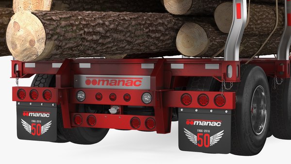 Truck With Logging Trailer model - TurboSquid 1848542