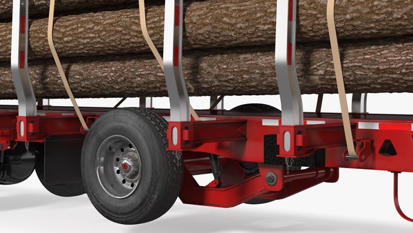 Truck With Logging Trailer model - TurboSquid 1848542