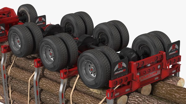 Truck With Logging Trailer model - TurboSquid 1848542