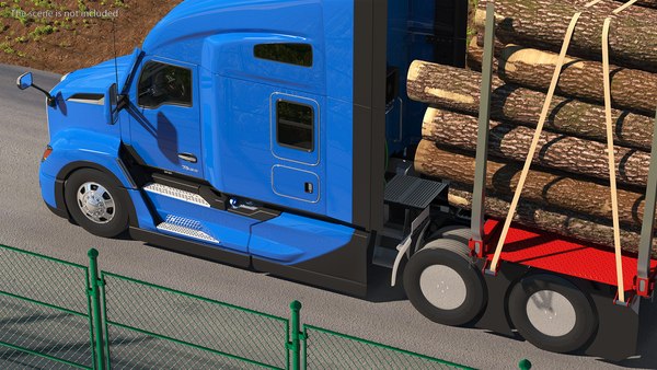 Truck With Logging Trailer model - TurboSquid 1848542