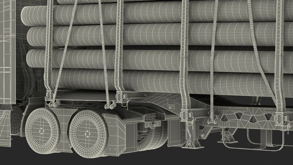 Truck With Logging Trailer model - TurboSquid 1848542