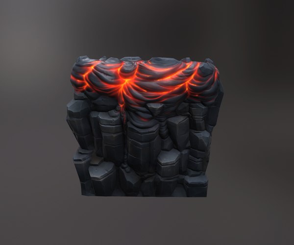 3d model tiny cartoon volcanoes