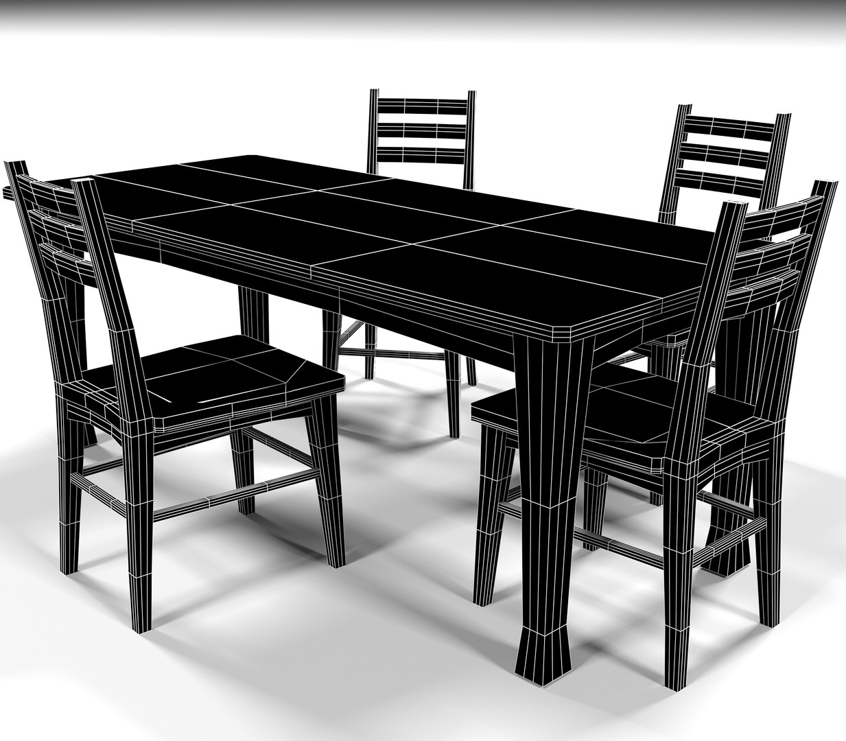 3D table chair wood - TurboSquid 1682800