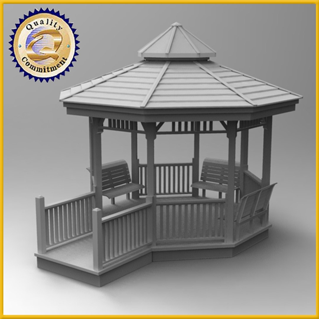 3d Gazebo Pavillion Model