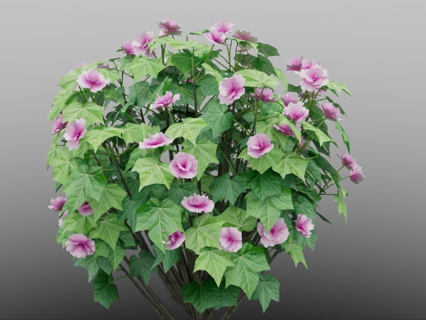 Model Of Landscape Green Plants With Pink Flowers Model - TurboSquid ...