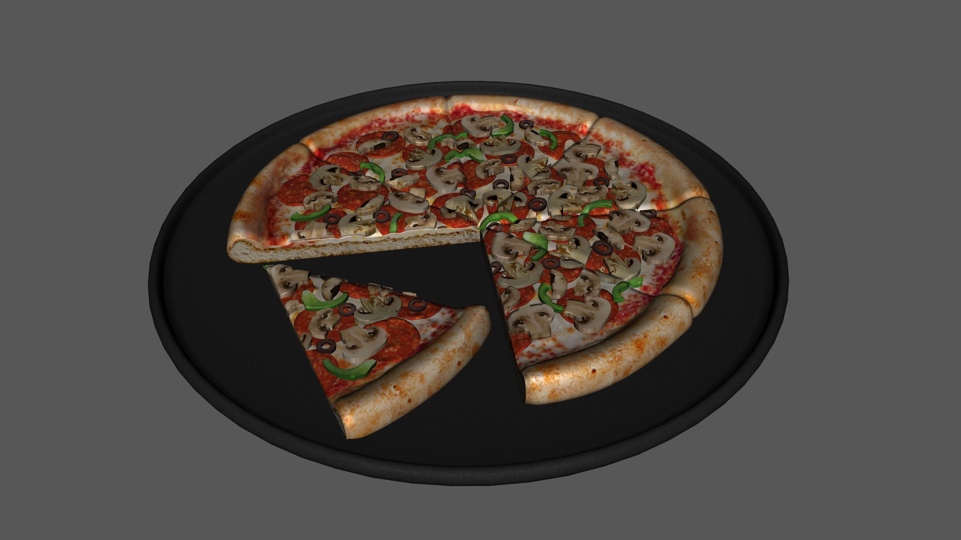 3D Model Sliced Pizza With Plate Low-poly 3D Model - TurboSquid 2354746
