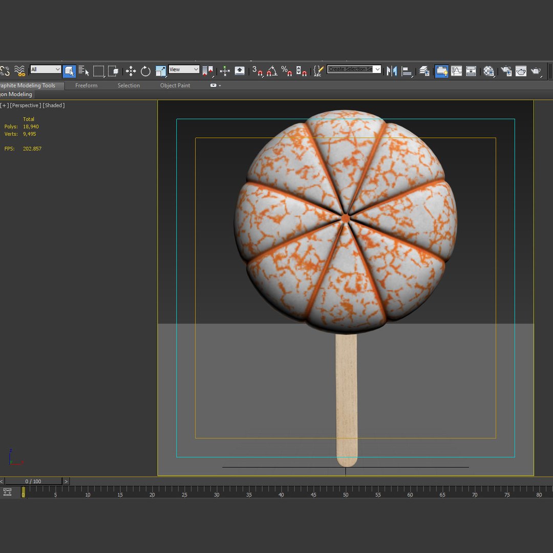 Popsicle Orange Flavor 3d Max