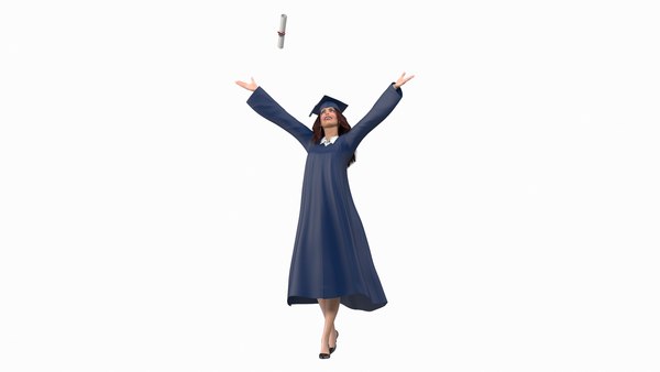 3D graduating student celebrating pose - TurboSquid 1614314