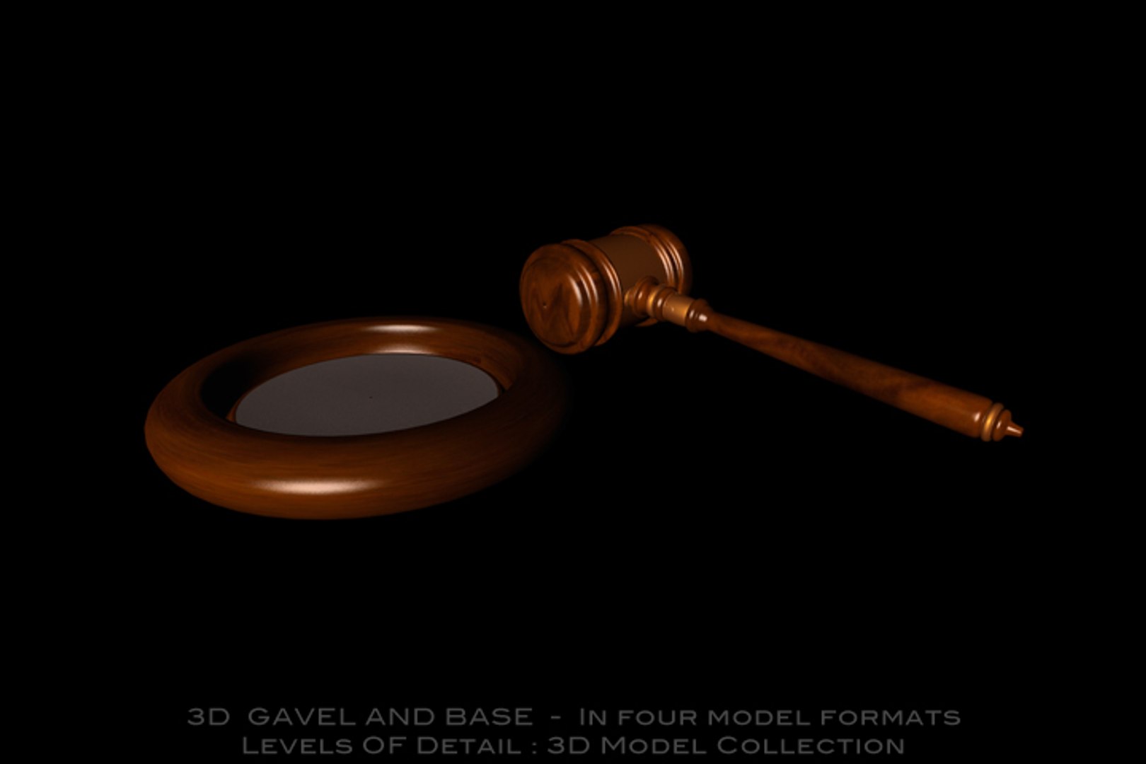 3d Court Room Gavel Base Model