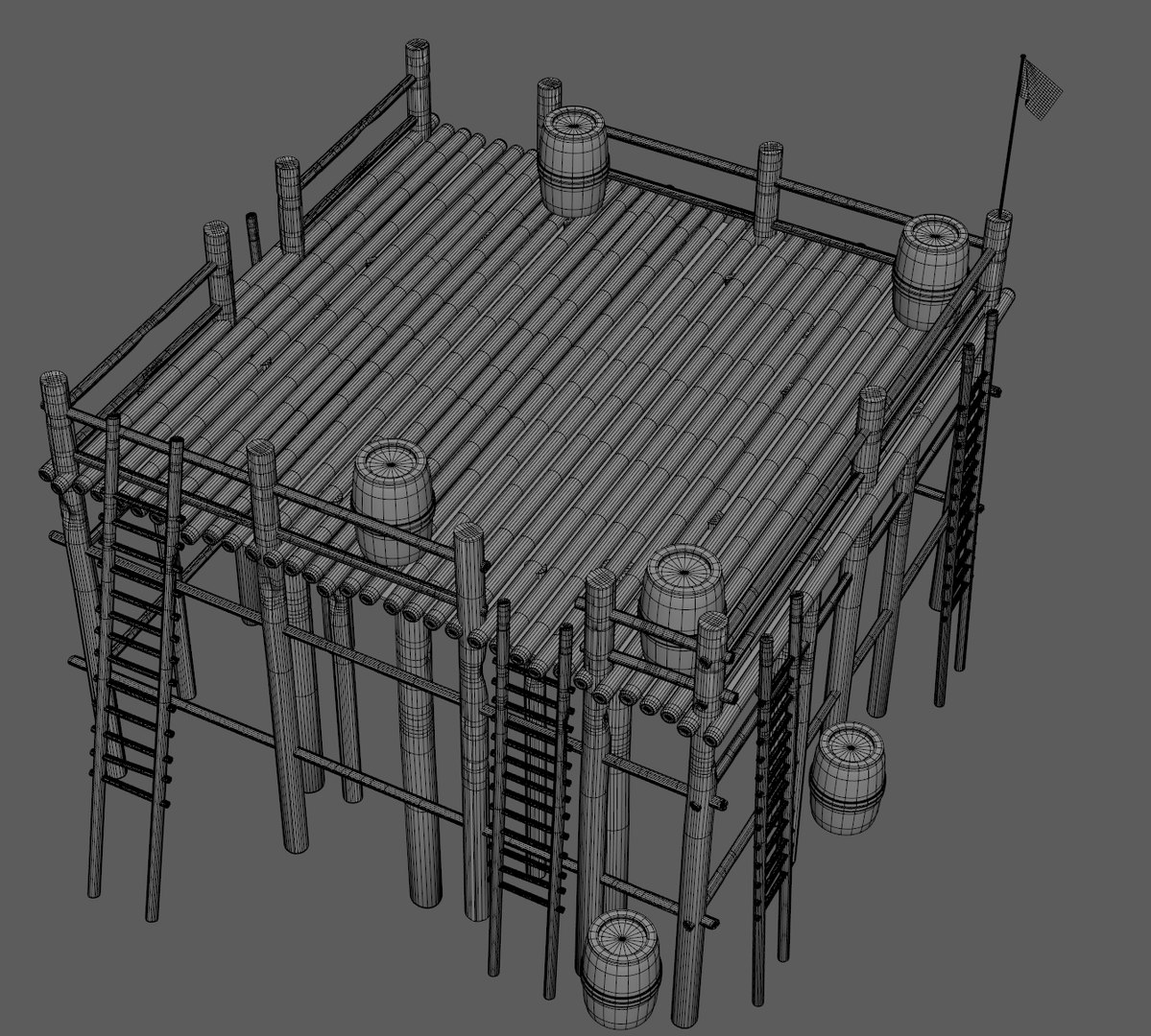 Wood Structure Model - TurboSquid 1312327