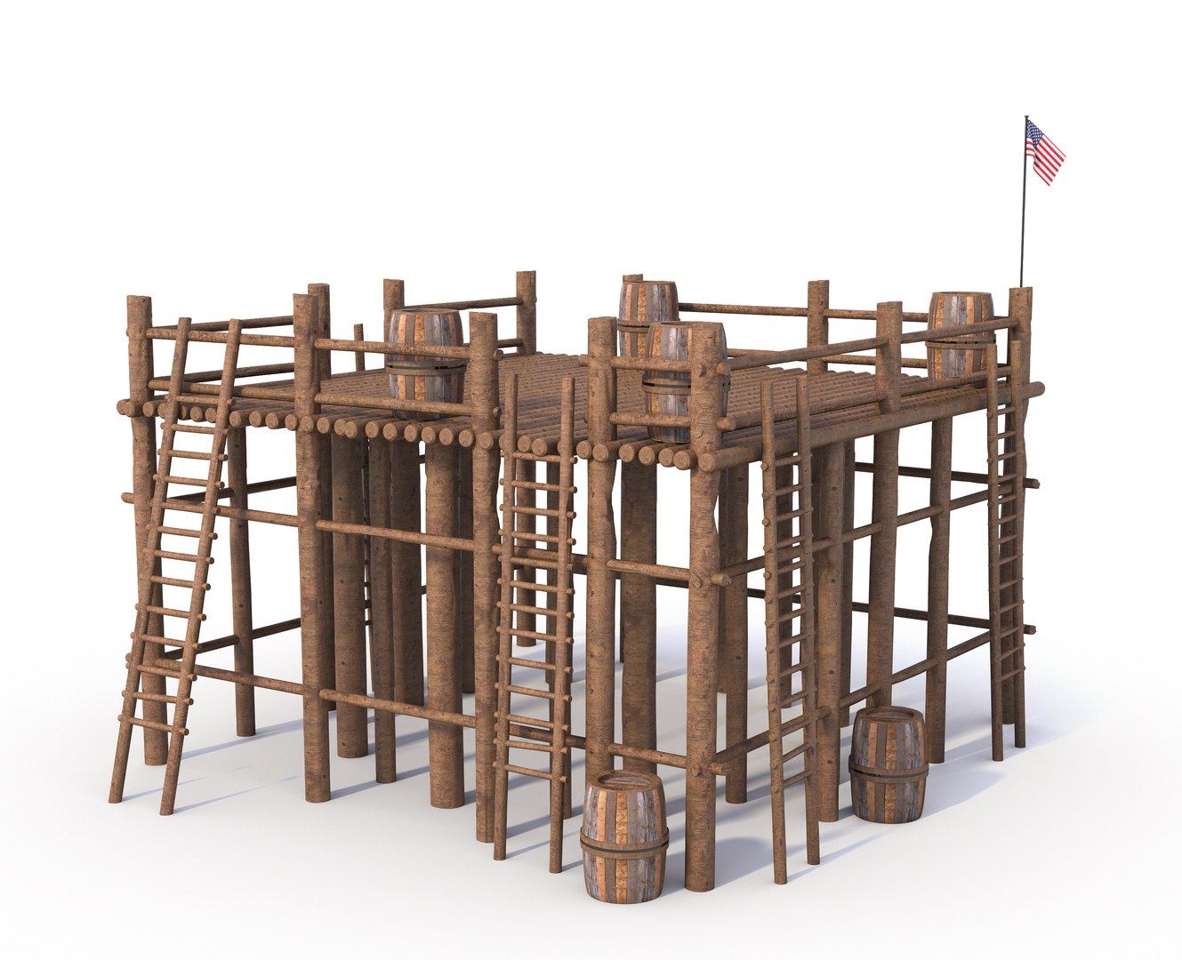 Wood Structure Model - TurboSquid 1312327