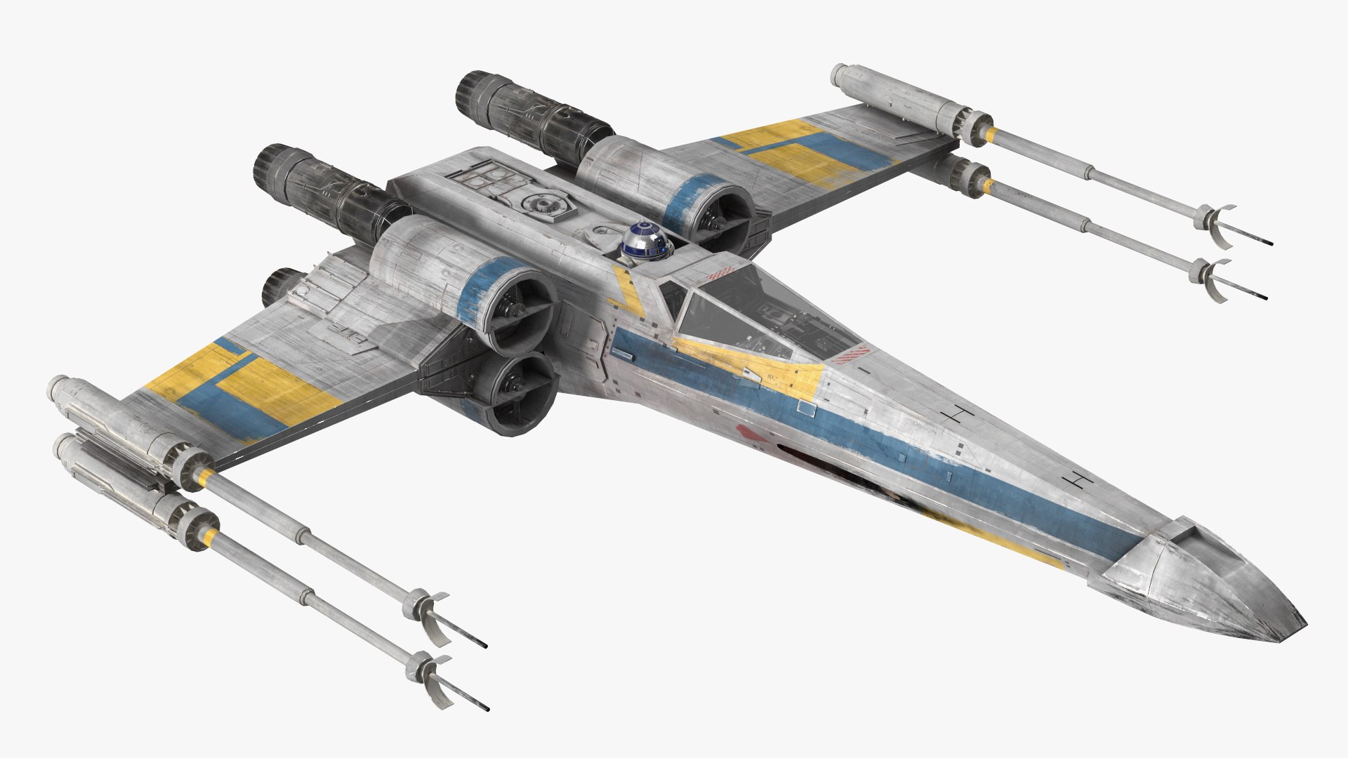 Space Fighter X-Wing Starship With R2-D2 Rigged 3D Model - TurboSquid ...