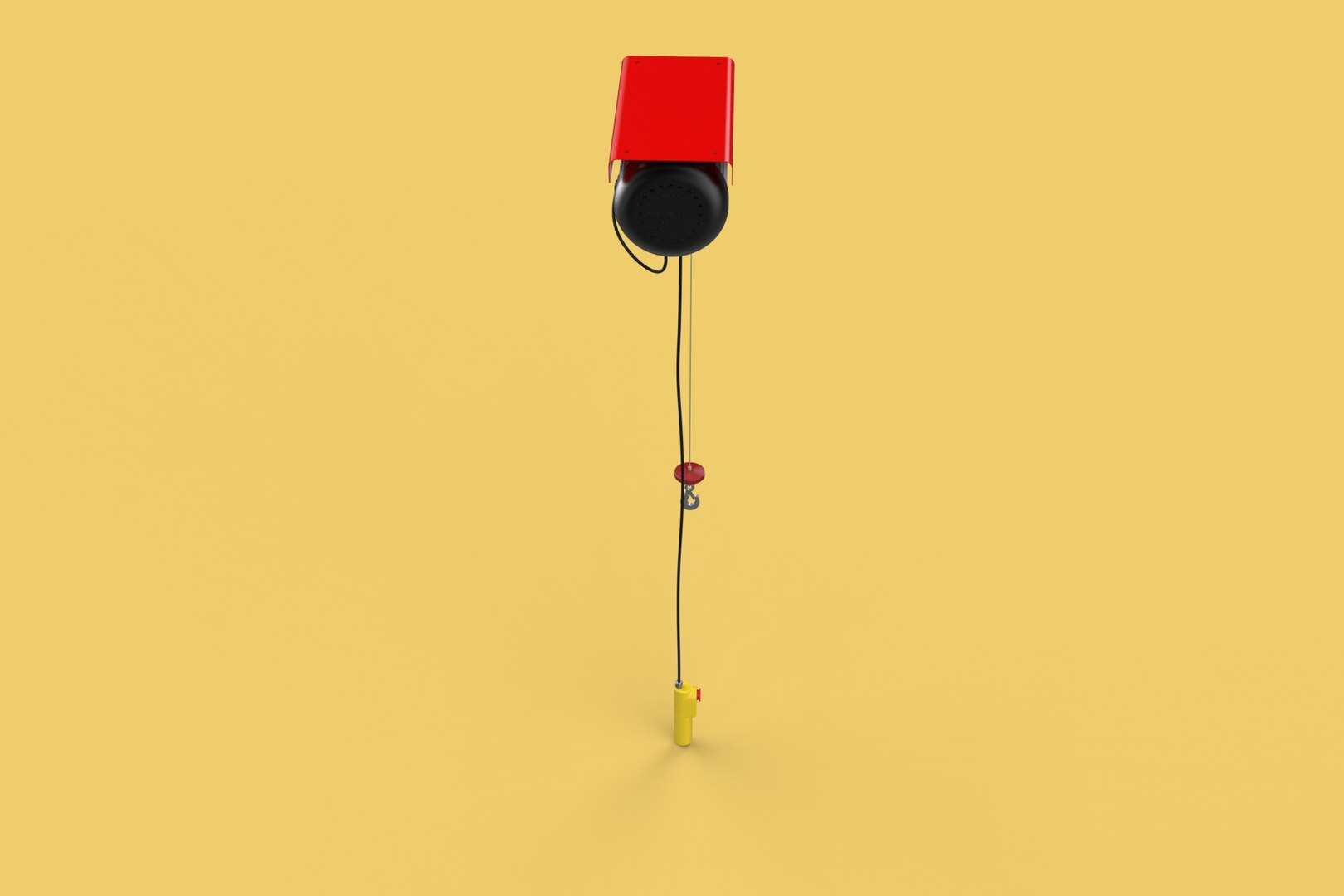 STANDARD ELECTRIC POWER MOTOR WIRE ROPE HOIST CRANE GANTRY HOOK 3D ...