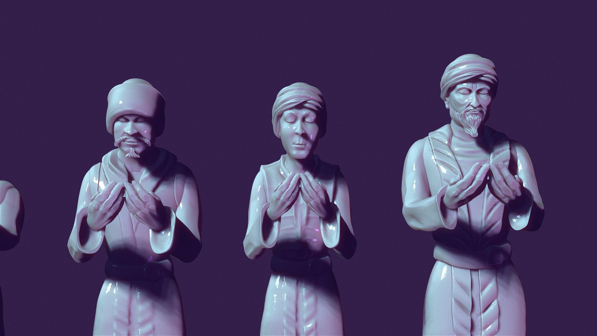 3D Nomads In Prayer For The Crowd - TurboSquid 2123622