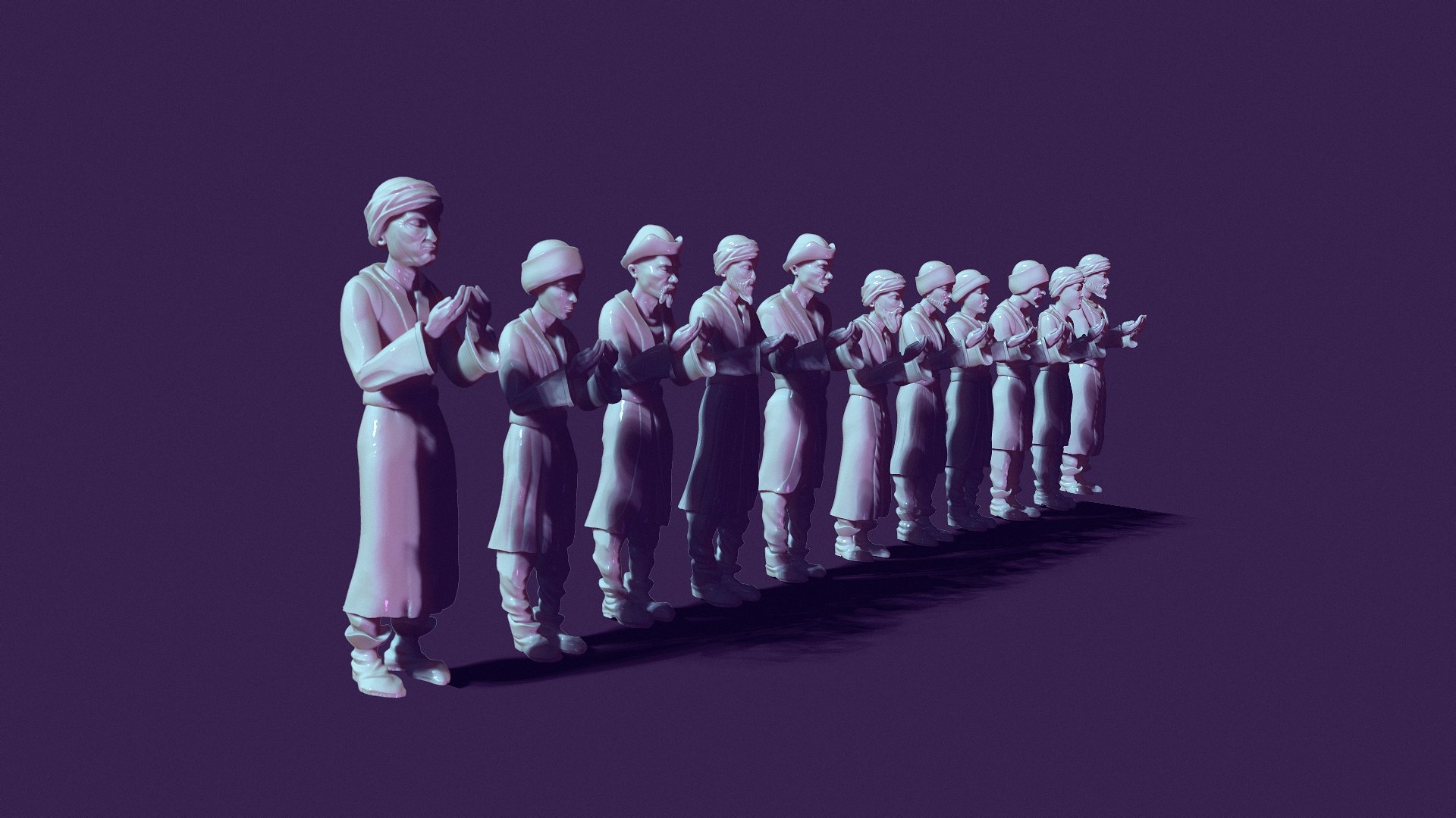 3D Nomads In Prayer For The Crowd - TurboSquid 2123622