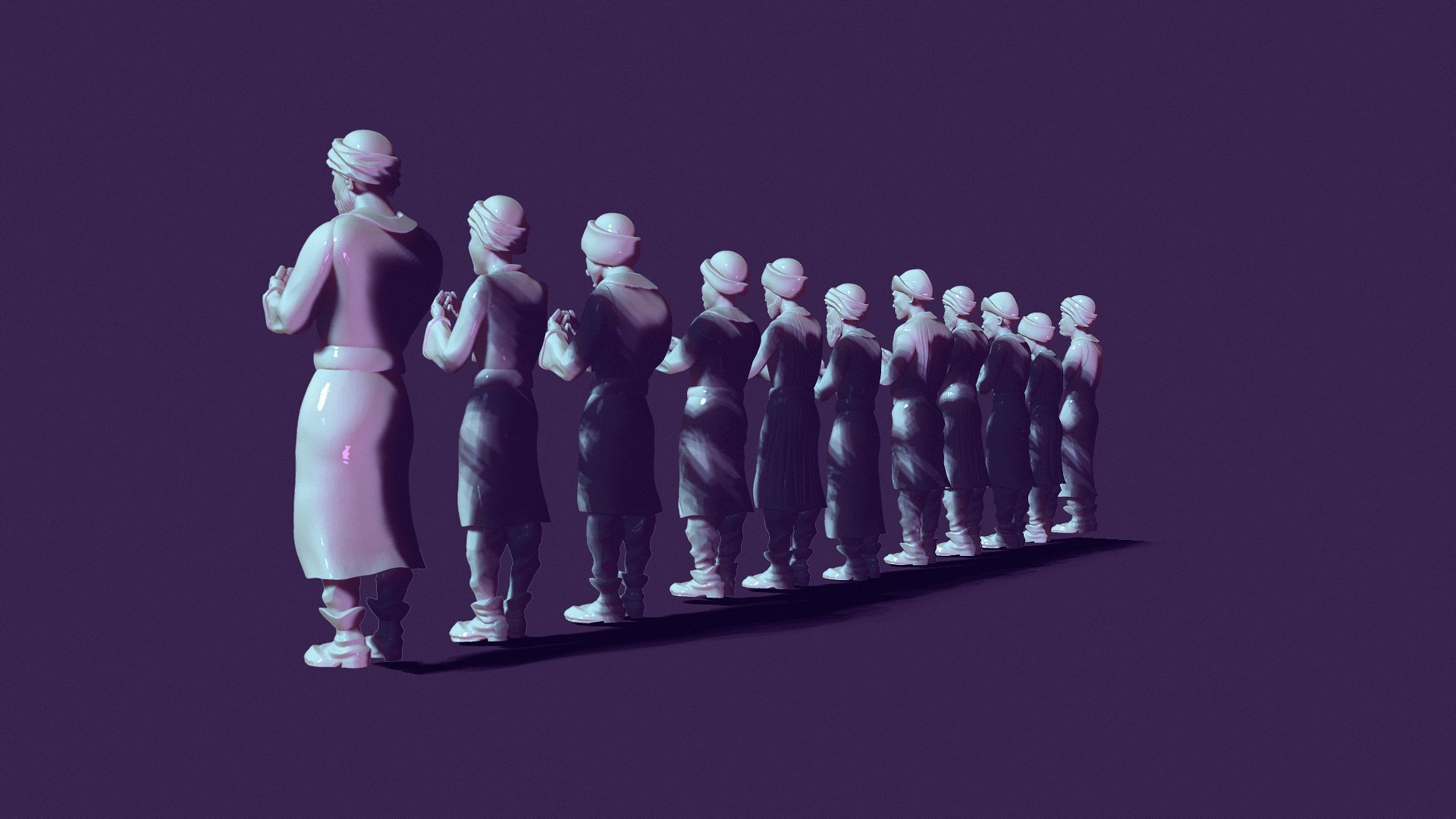 3D Nomads In Prayer For The Crowd - TurboSquid 2123622