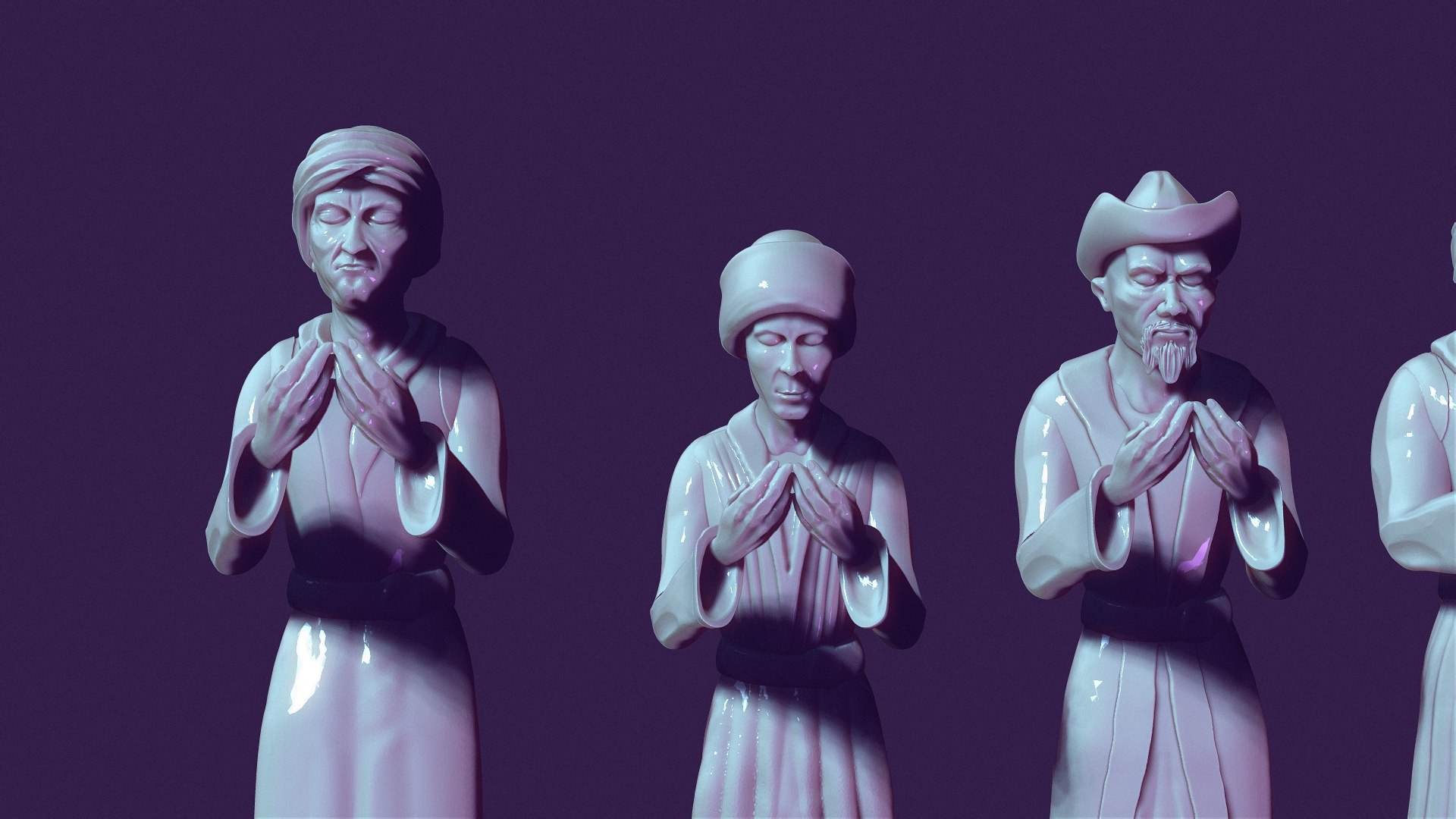 3D Nomads In Prayer For The Crowd - TurboSquid 2123622