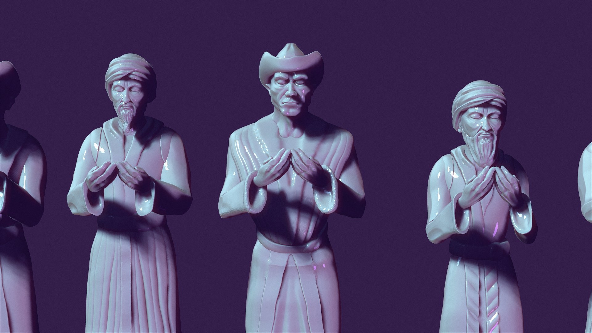 3D Nomads In Prayer For The Crowd - TurboSquid 2123622