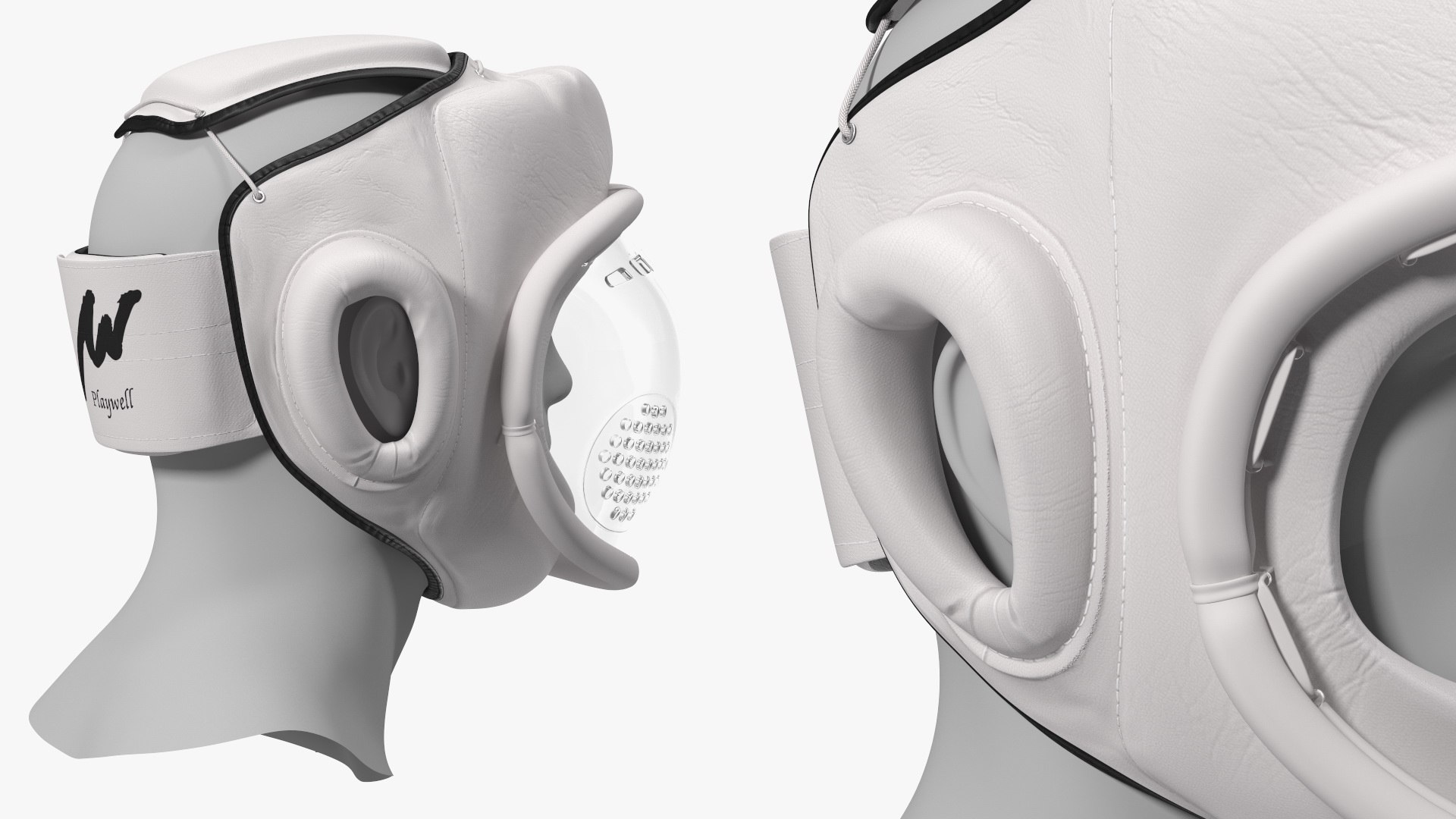 3D Kudo Head Guard Playwell White On Mannequin - TurboSquid 2190019