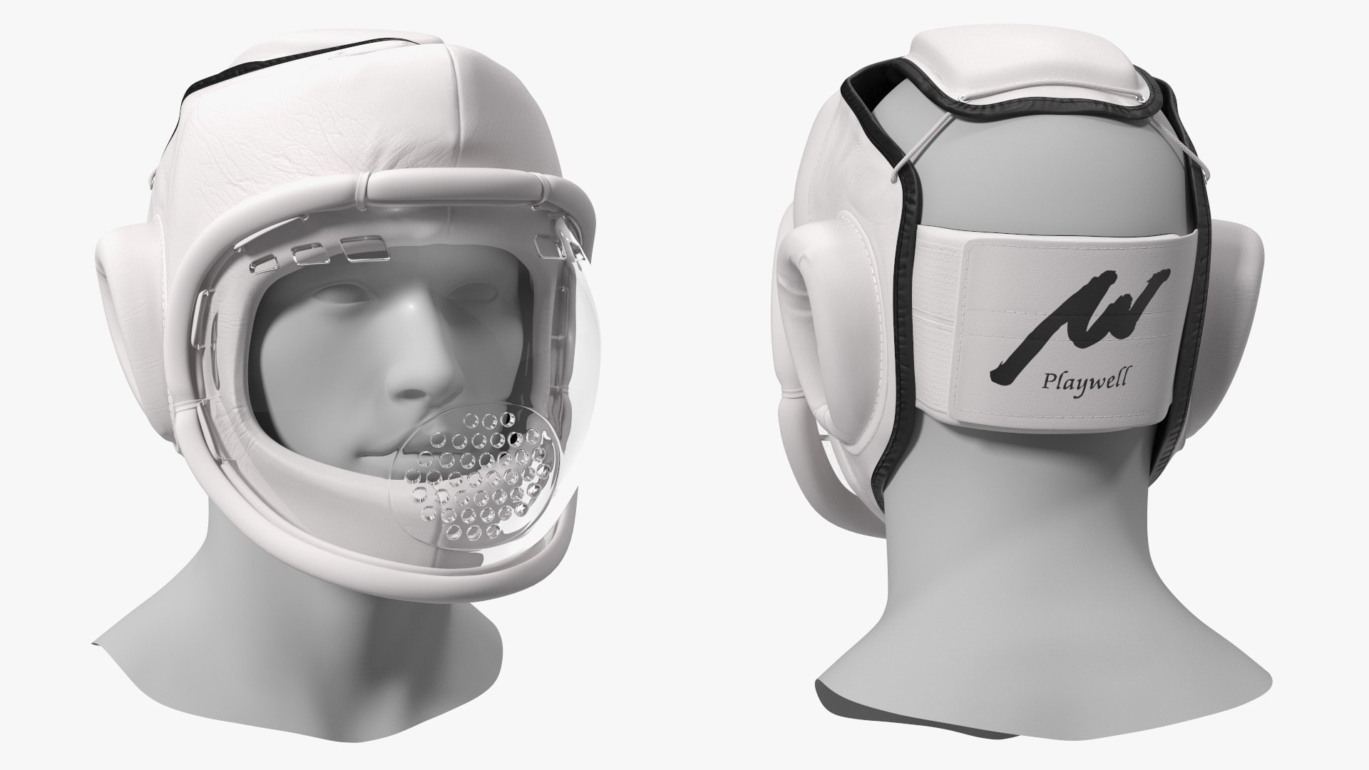 3D Kudo Head Guard Playwell White On Mannequin - TurboSquid 2190019