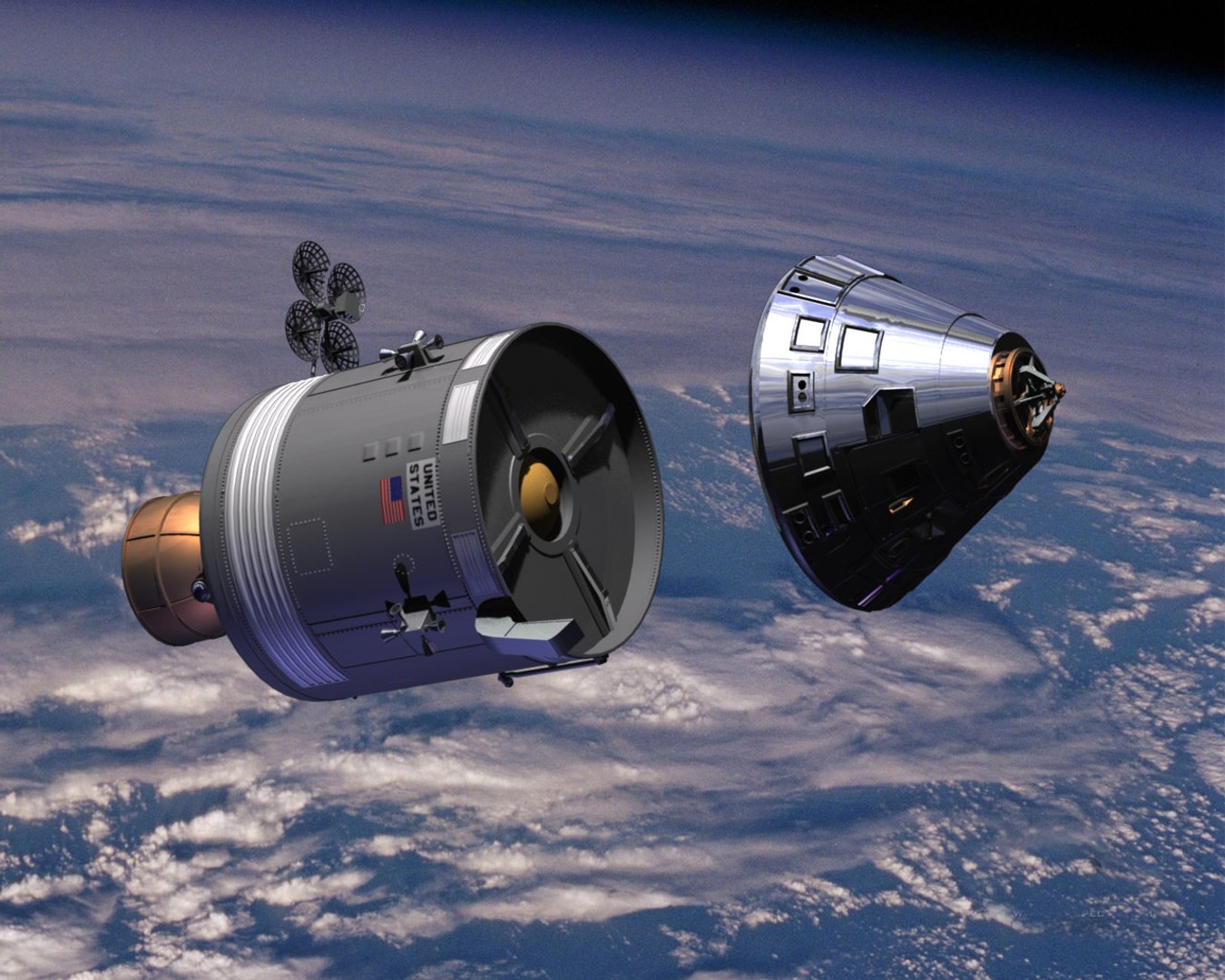 Apollo Orbiter Command Module 3d Model