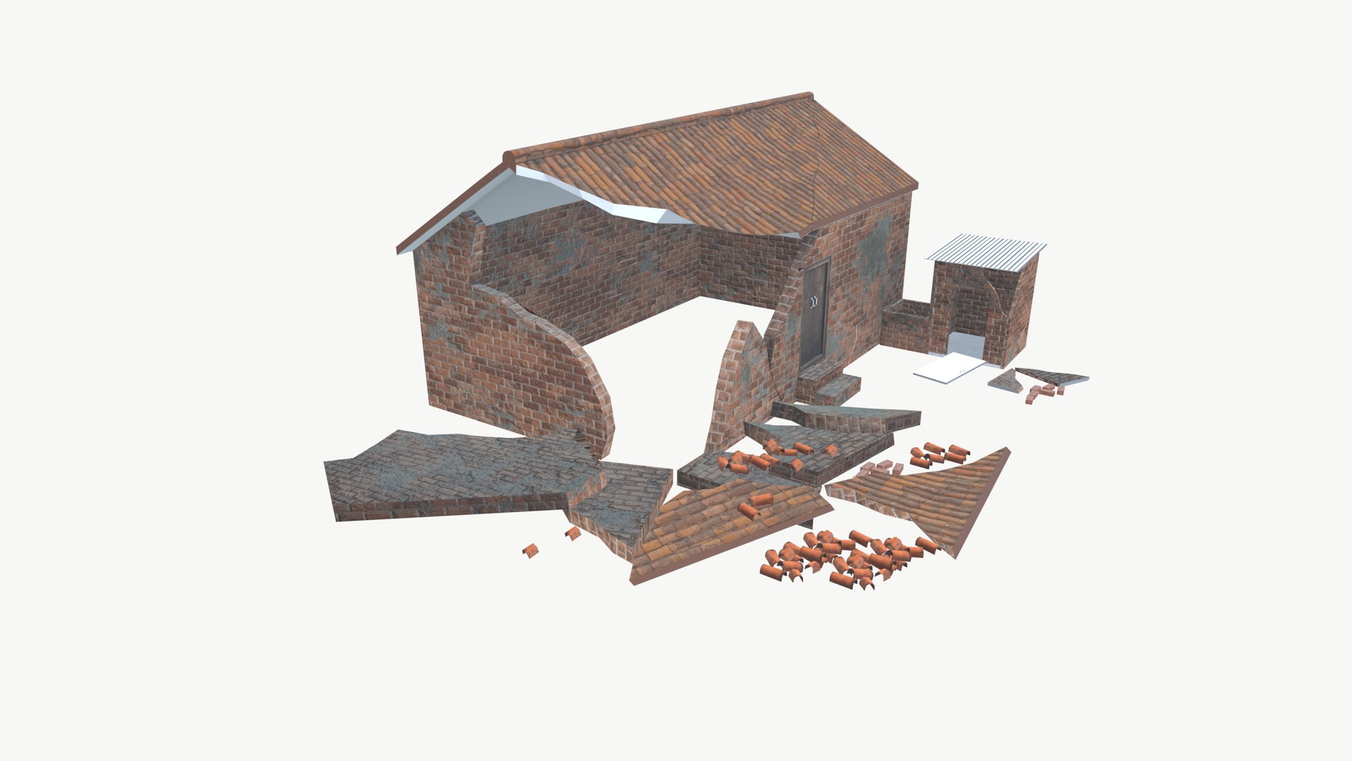 3D Destroy Brick House - TurboSquid 2274976
